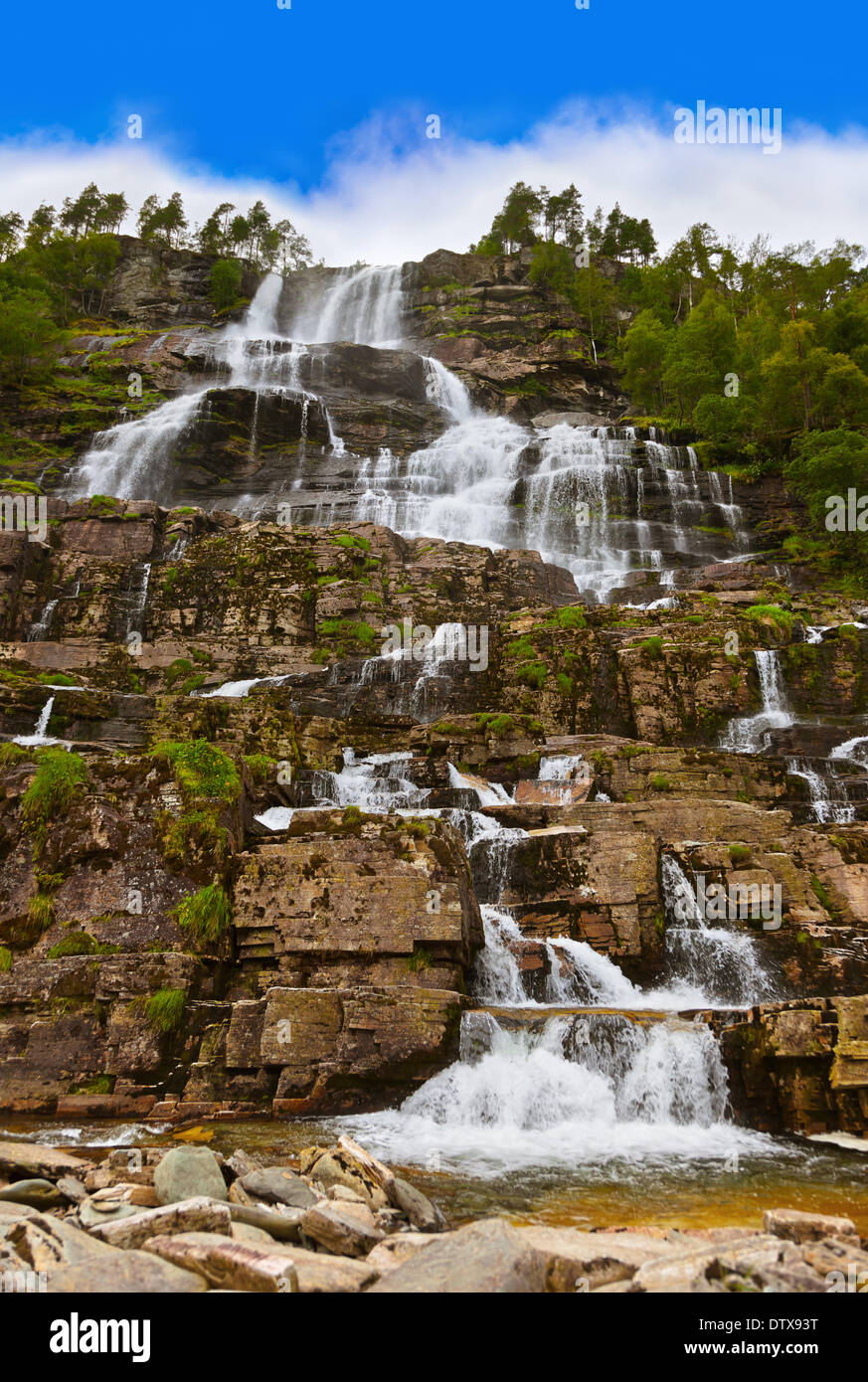 Tvinde Waterfall - Norway Stock Photo - Alamy