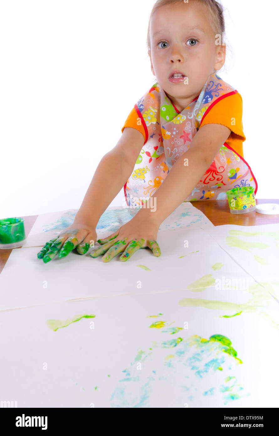paint with finger paints Stock Photo - Alamy