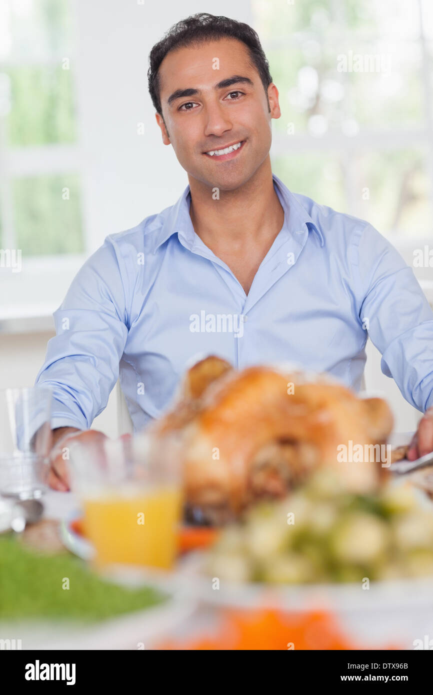 Man set table sitting hi-res stock photography and images - Alamy