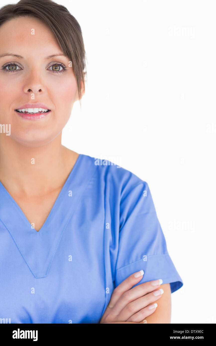 Portrait of smiling nurse with arms crossed Stock Photo - Alamy