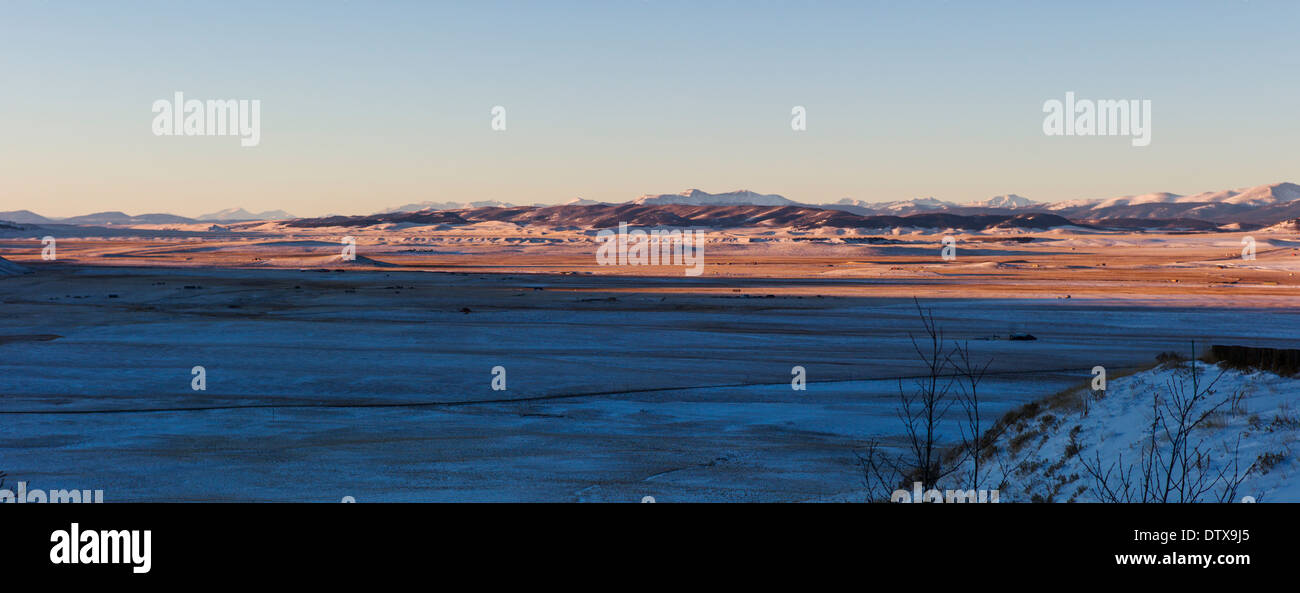 Panorama sunrise winter view west towards South Park (a high ...