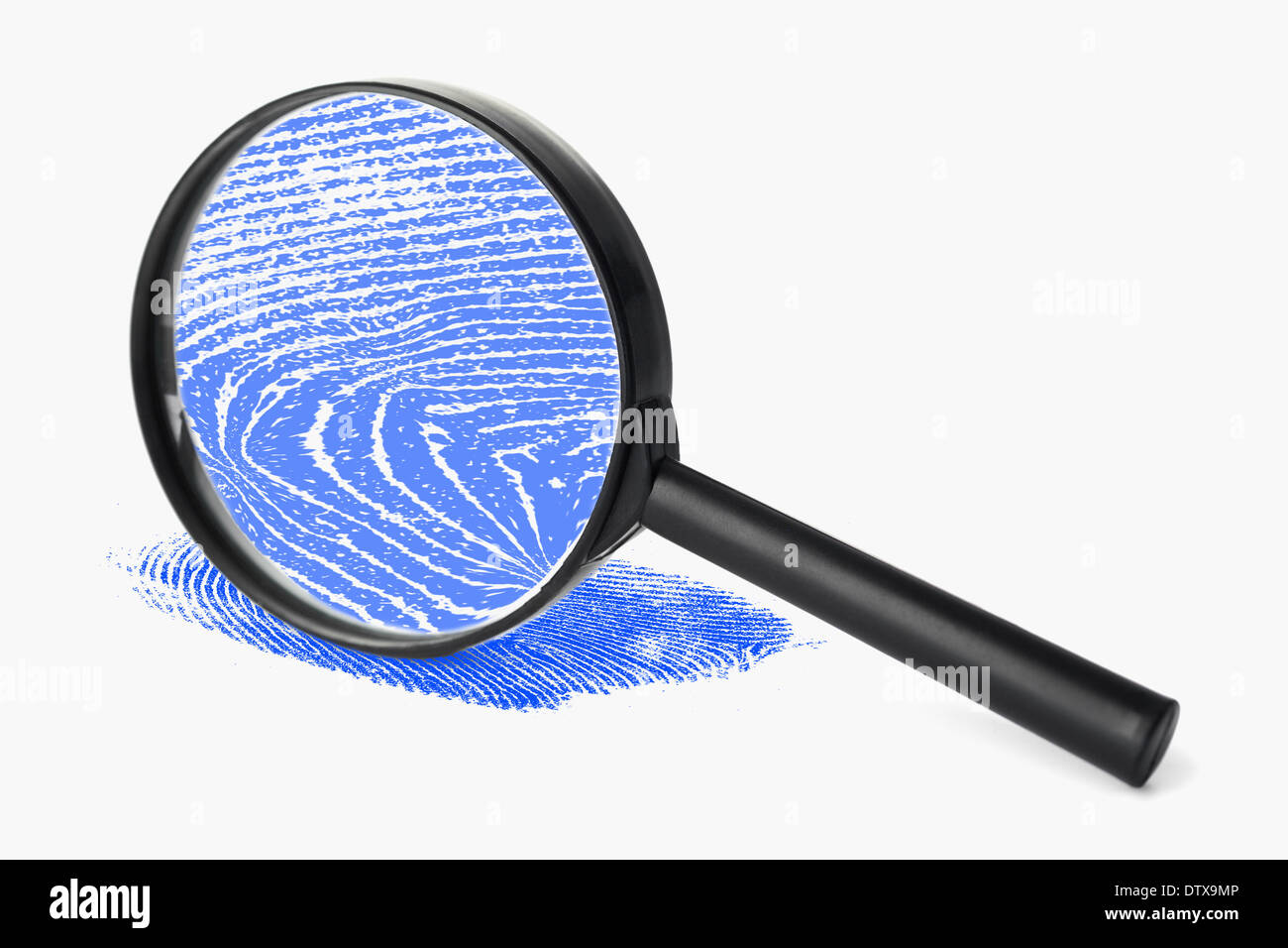 Fingerprint Magnifying Glass Red Fingerprint Through Magnifying Glass