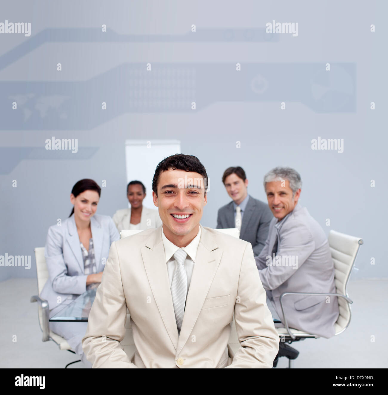 Digital screen showing a business team Stock Photo - Alamy
