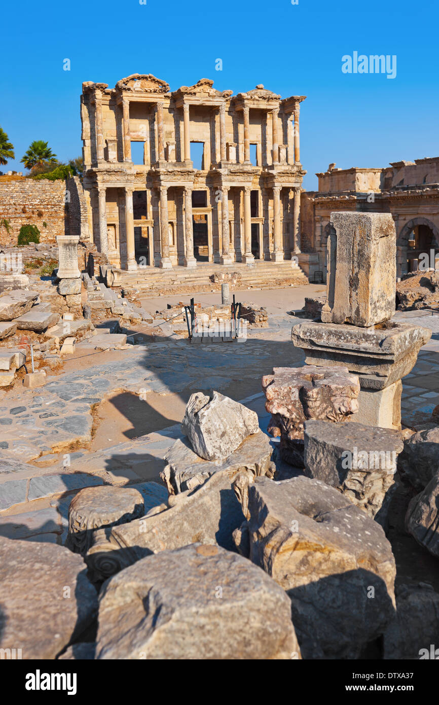 Ancient Celsius Library in Ephesus Turkey Stock Photo - Alamy