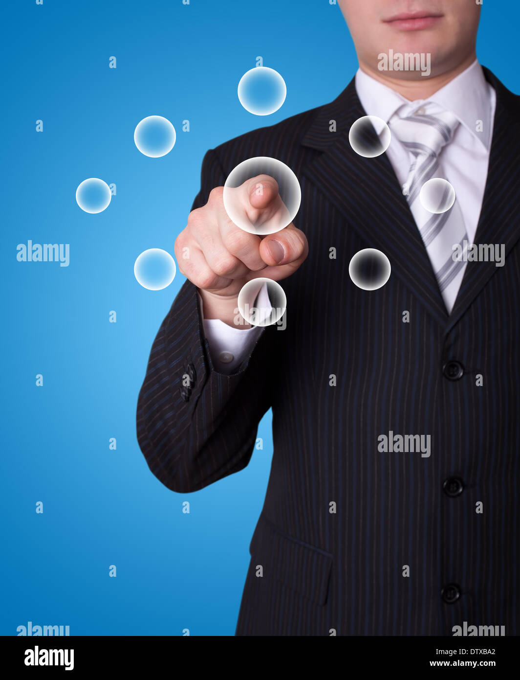 Man pressing digital buttons Stock Photo - Alamy