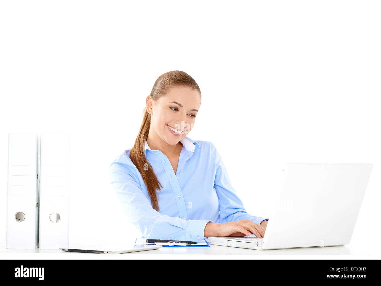 Portrait bored woman laptop hi-res stock photography and images - Alamy