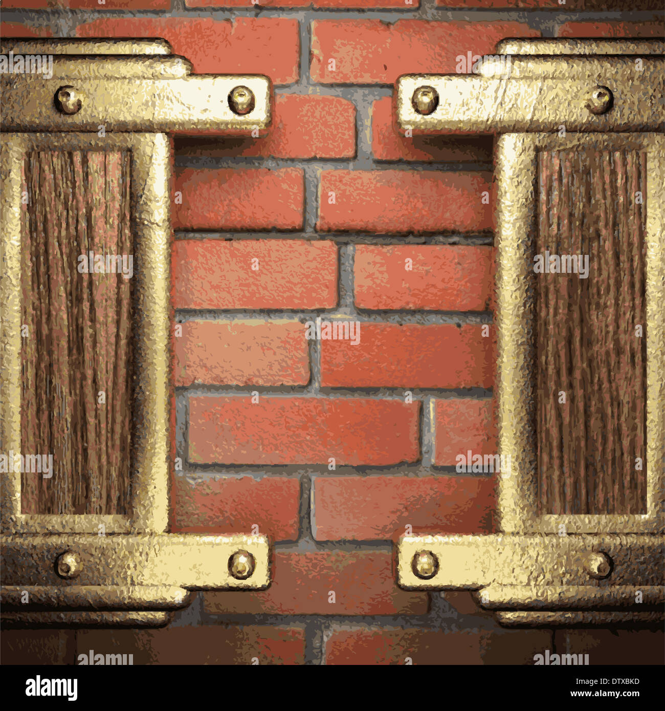 gold on brick background Stock Photo - Alamy