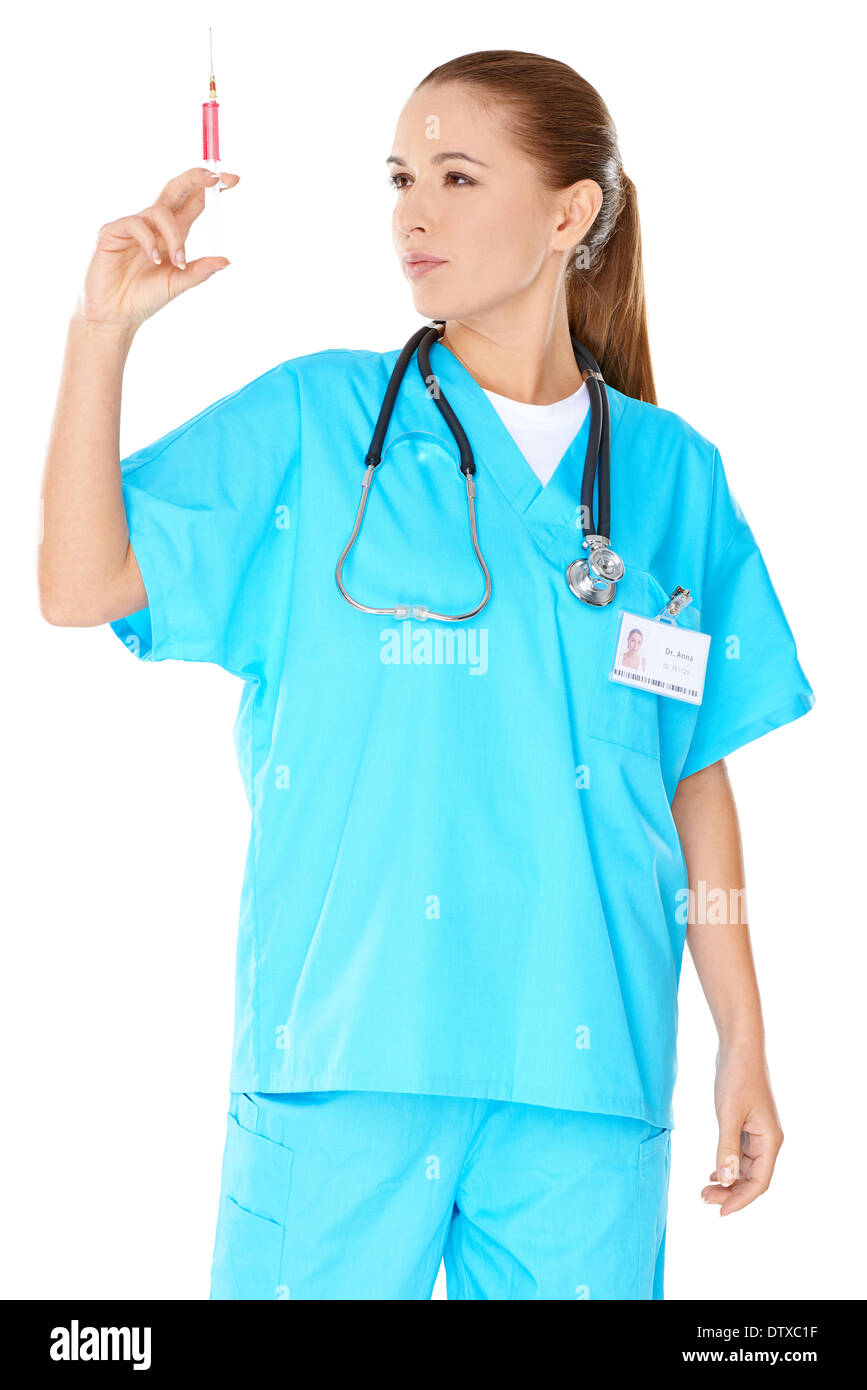 Doctor preparing needle Cut Out Stock Images & Pictures - Alamy