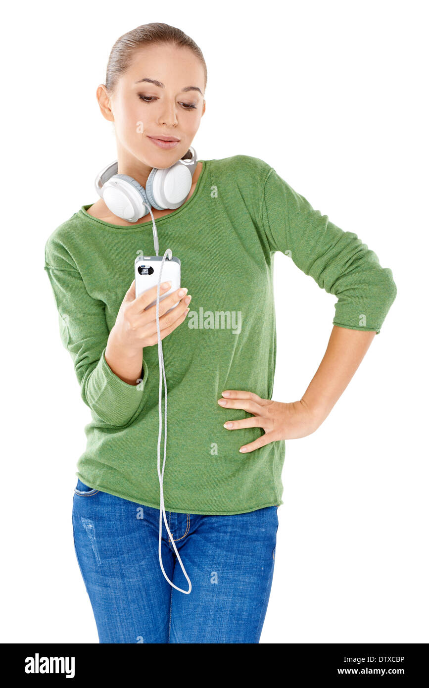 Attractive woman enjoying music hi-res stock photography and images - Alamy