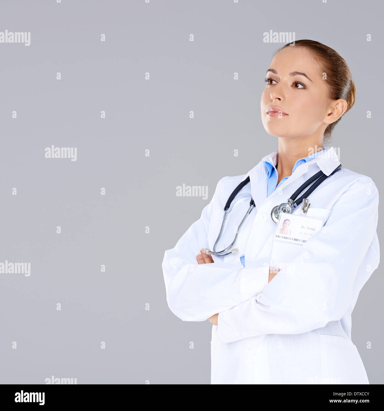 Confident young consultant arms hi-res stock photography and images - Alamy