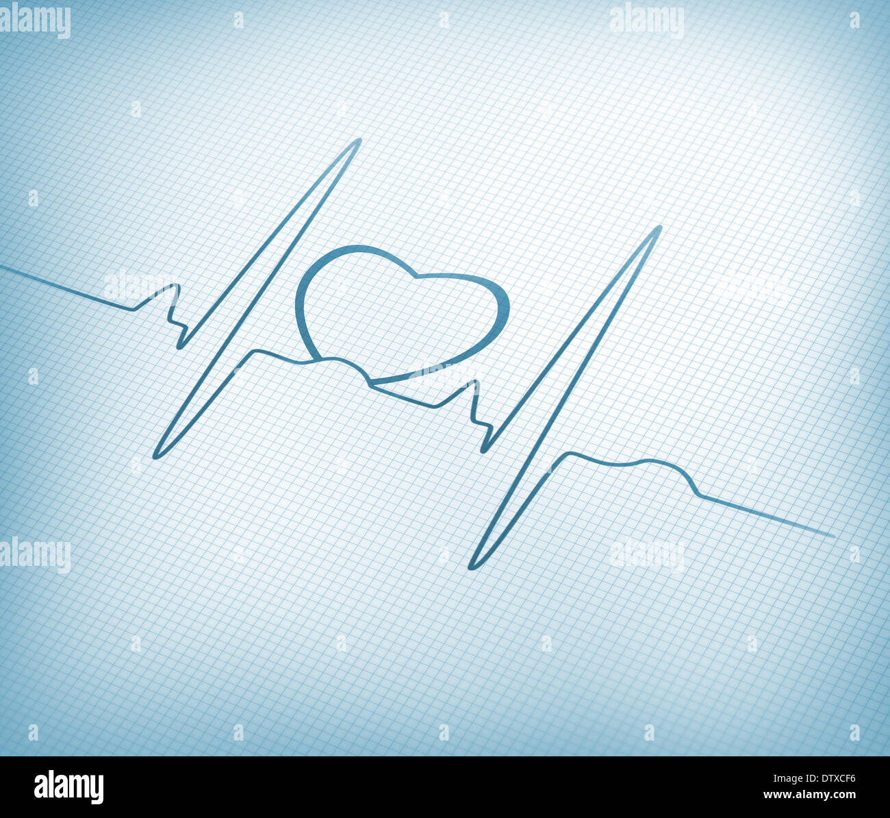 ECG line with heart graphic Stock Photo - Alamy