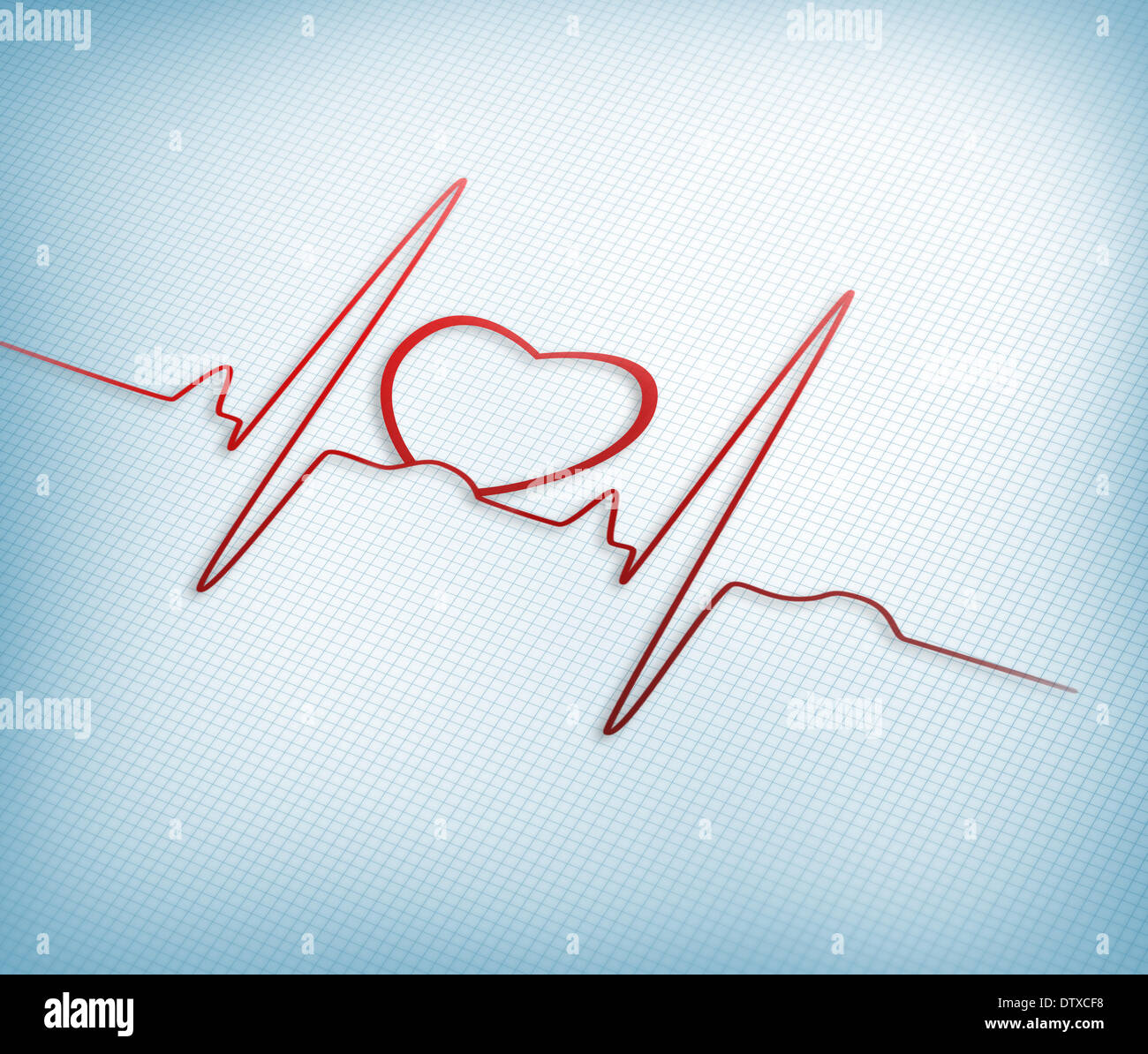 Red ECG line with heart graphic Stock Photo - Alamy
