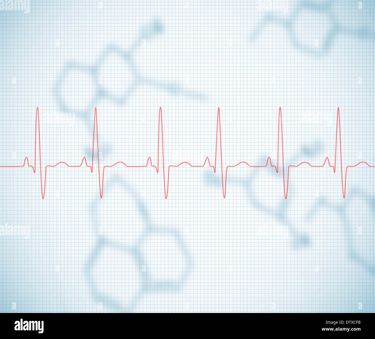 Red ECG line on grid background Stock Photo - Alamy