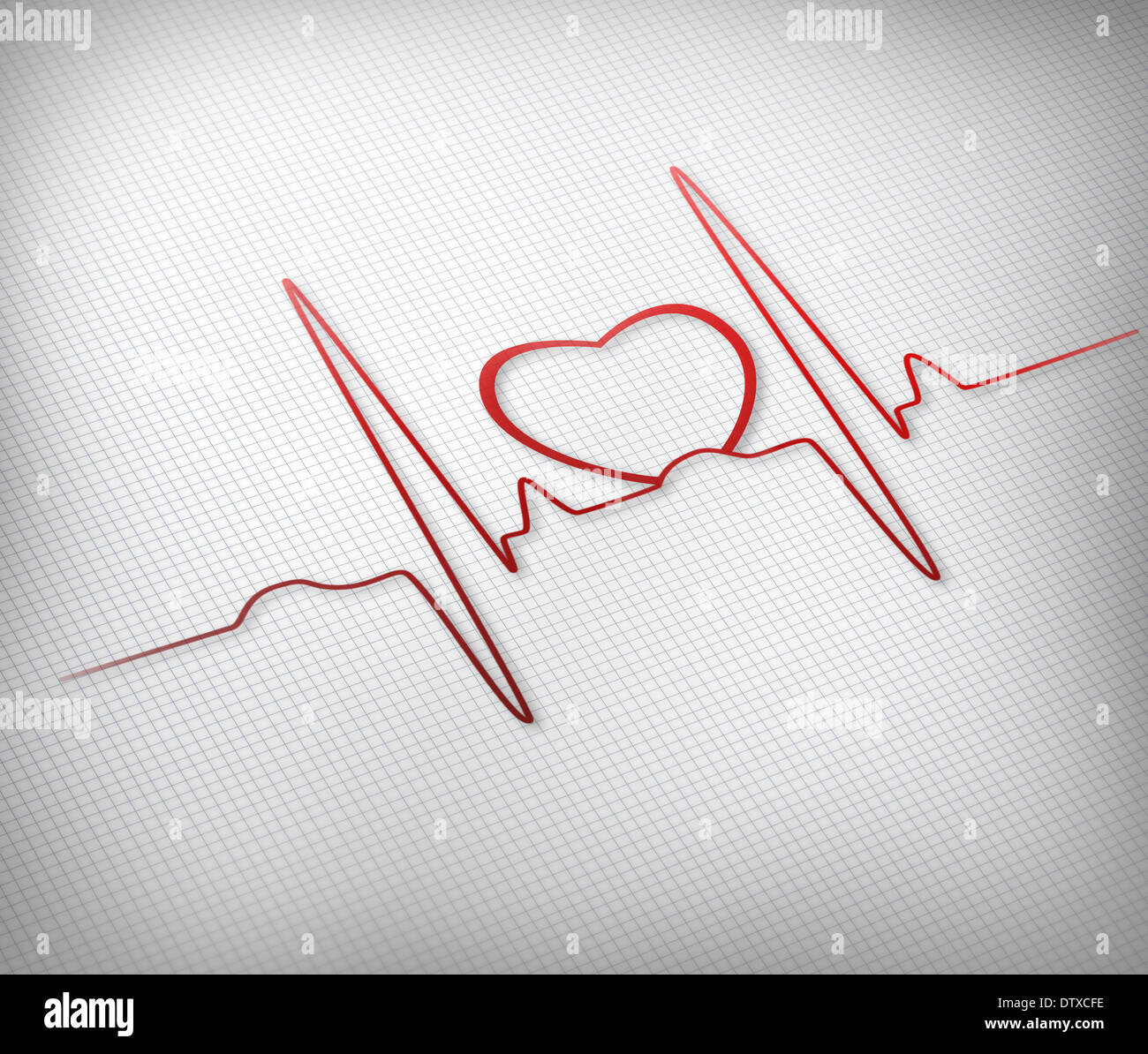 Red ECG line with healthy heart graphic Stock Photo - Alamy