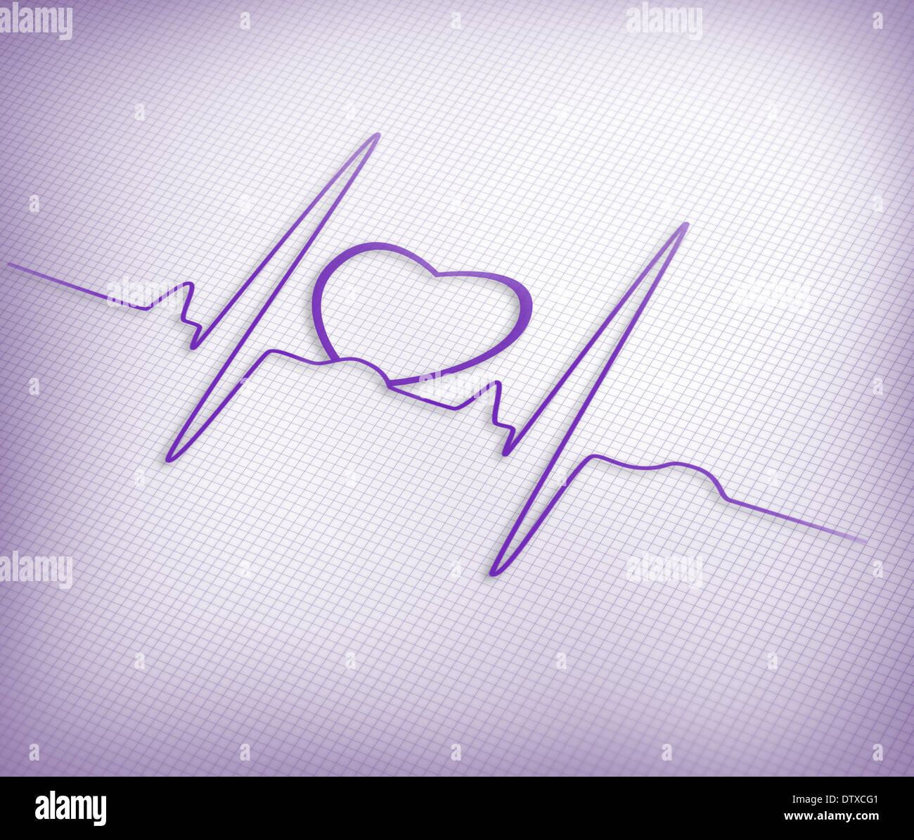 Purple ECG line with heart graphic Stock Photo - Alamy