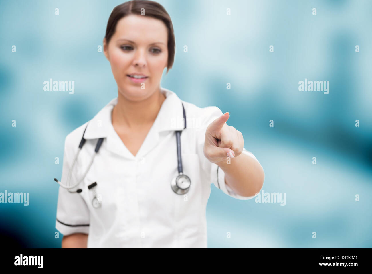 Nurse pointing her finger Stock Photo - Alamy Nurse pointing her finger Stock Photo - Alamy