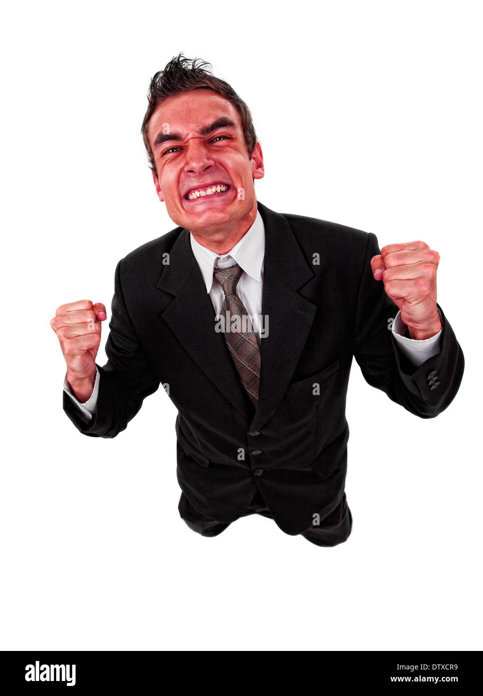 Angry business man with red exploding face Stock Photo - Alamy