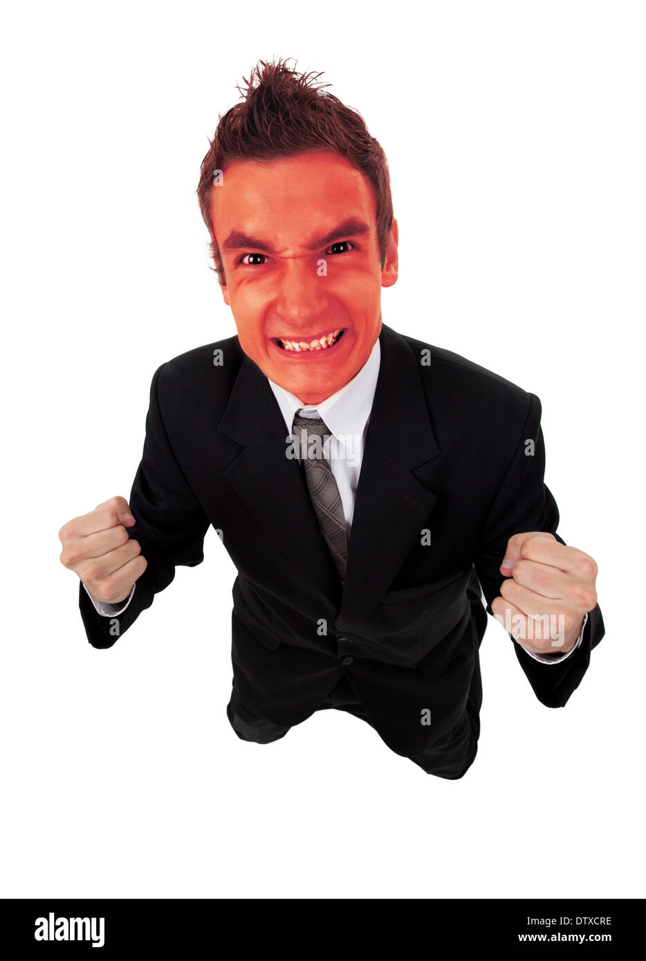 Angry business man with red exploding face Stock Photo - Alamy