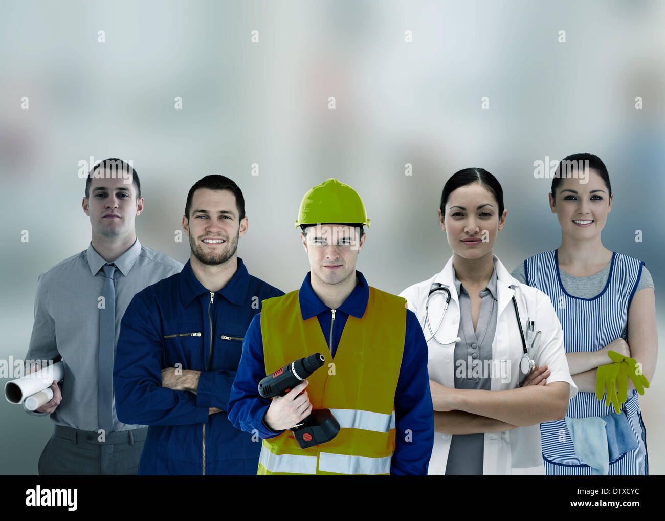 Group People Different Jobs Standing High Resolution Stock Photography ...