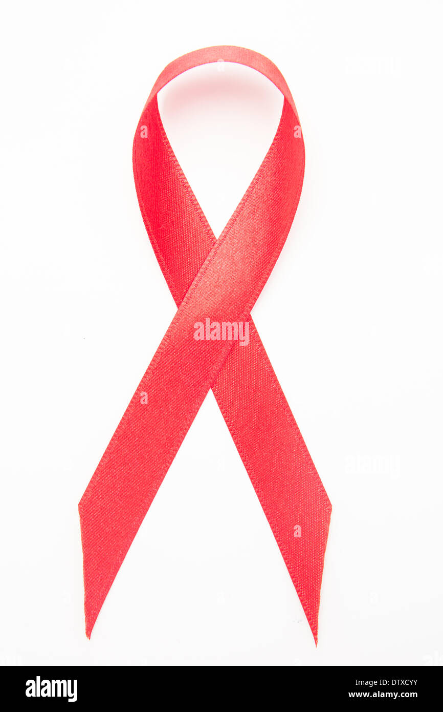Red awareness ribbon Stock Photo - Alamy