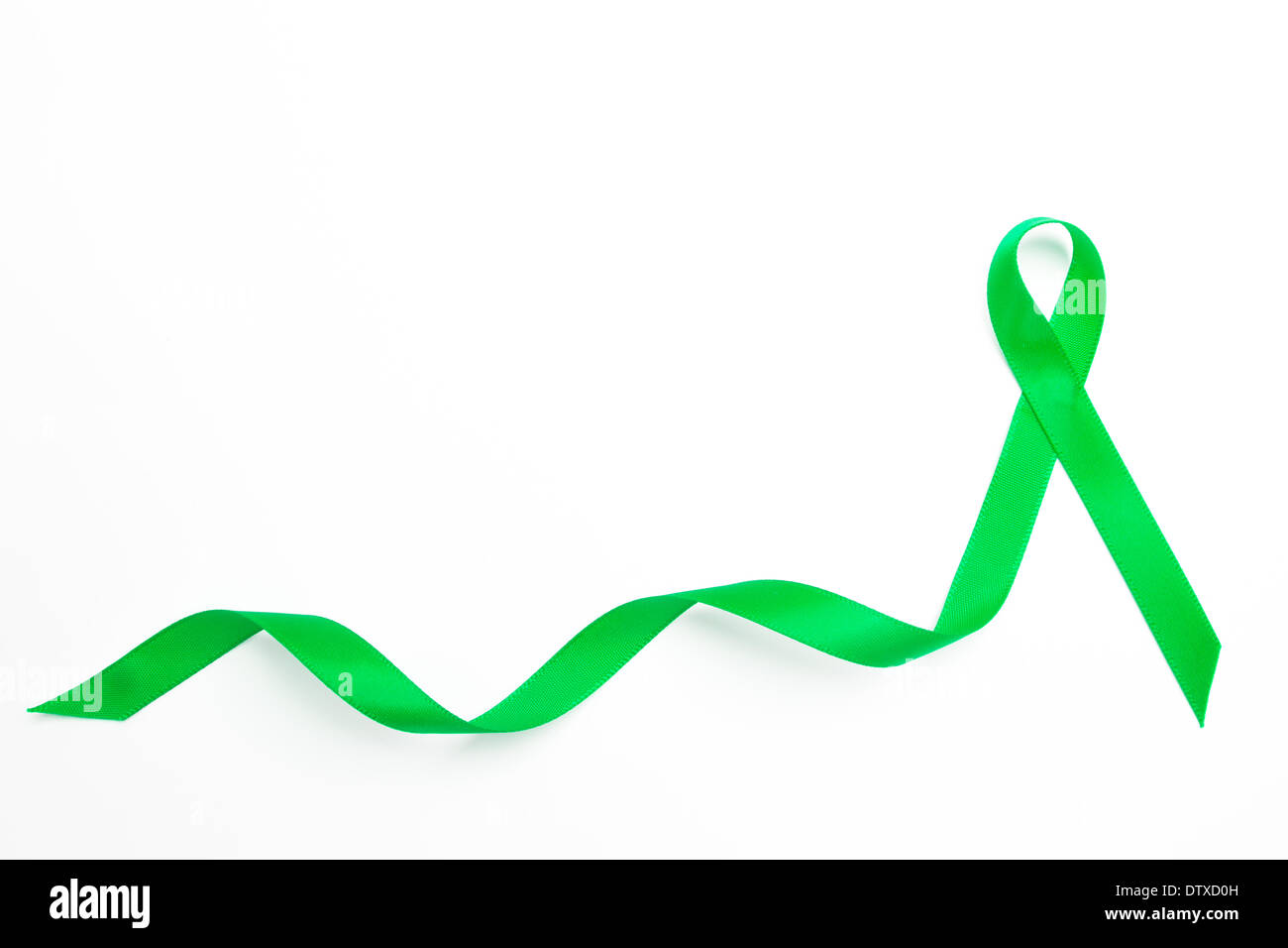 Green awareness ribbon with trail Stock Photo - Alamy