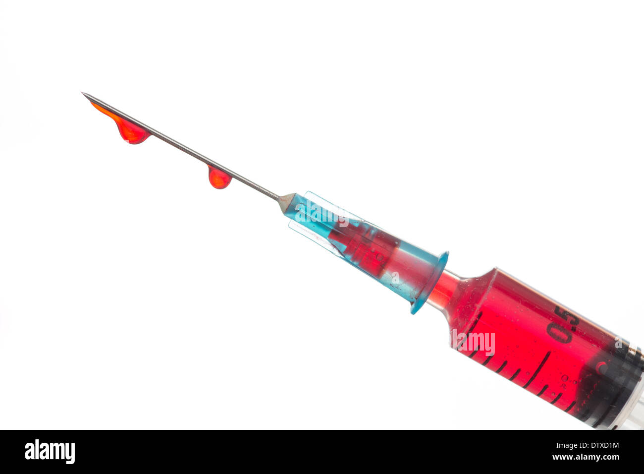 Syringe dripping blood Stock Photo - Alamy