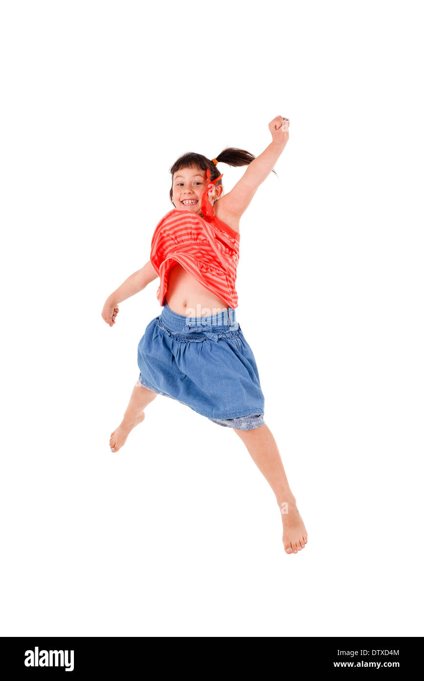 Little girl jumps Stock Photo - Alamy