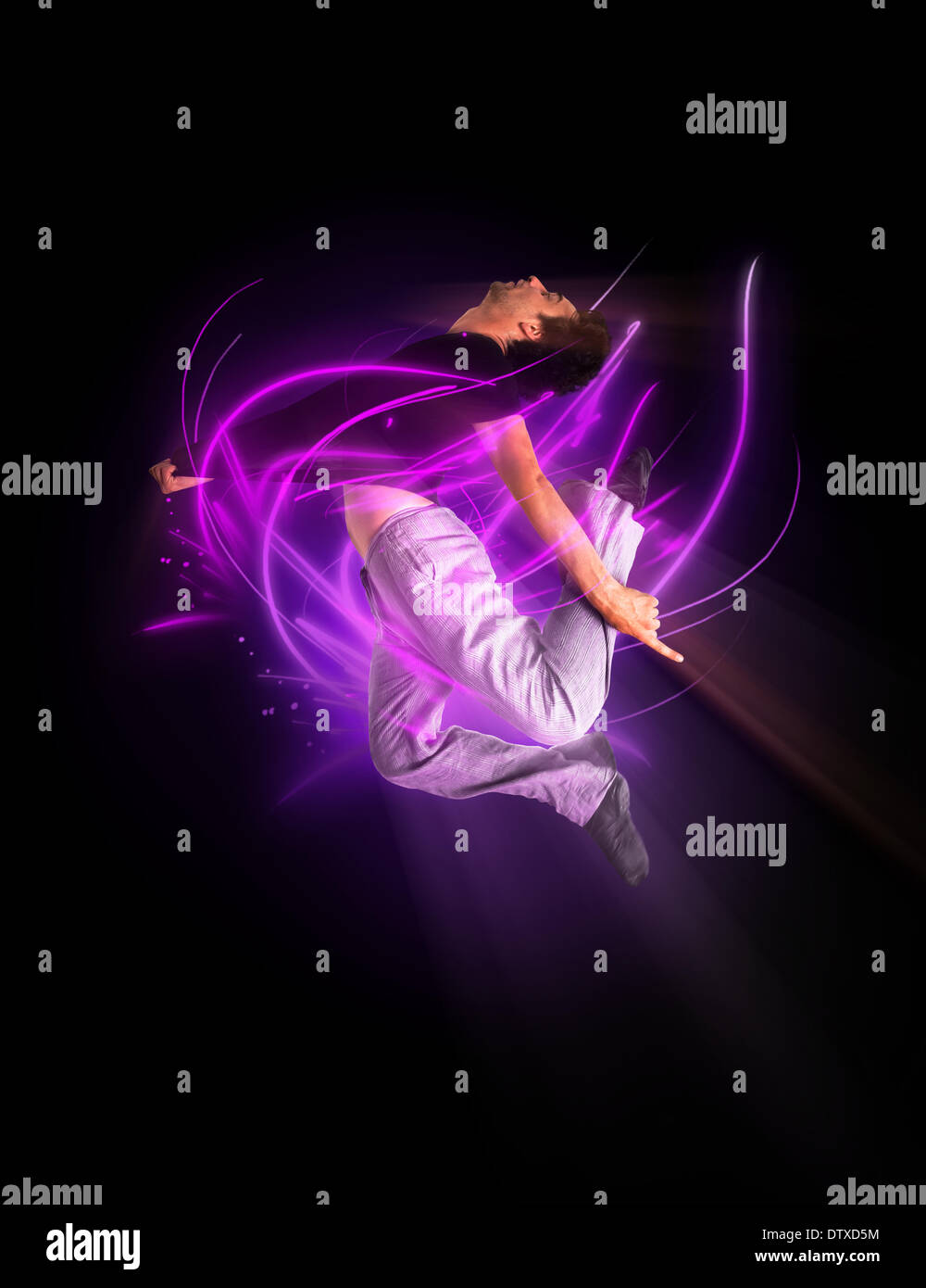 stylish modern ballet dancer jumping 2 Stock Photo - Alamy