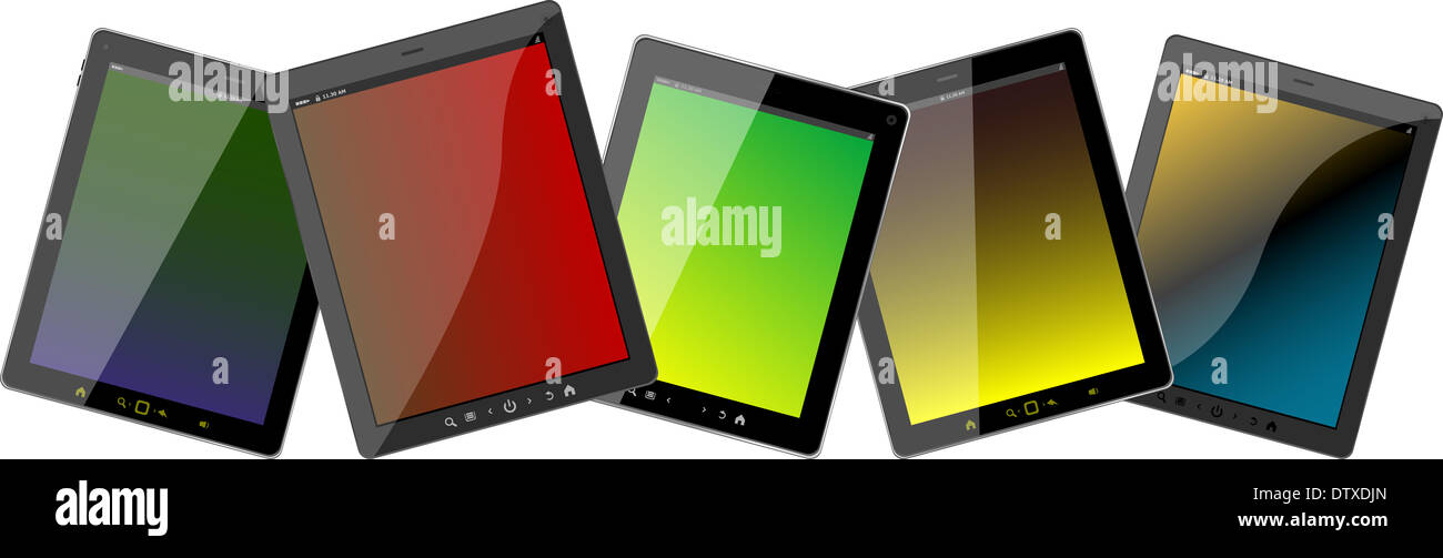 Set of tablet pc computers Stock Photo - Alamy