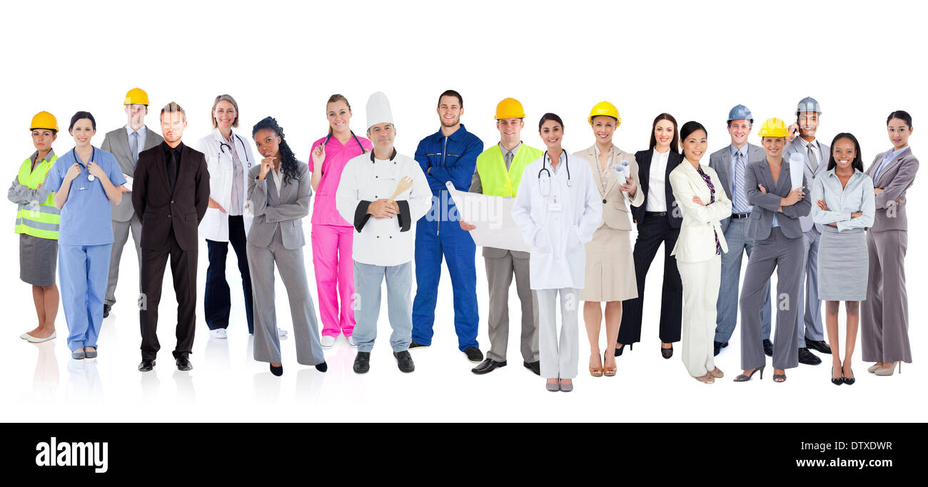 Large diverse group of workers Stock Photo - Alamy