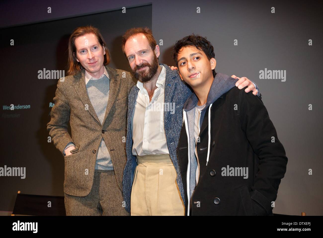 New York, NY, USA. 24th Feb, 2014. Wes Anderson, Ralph Fiennes, Tony ...