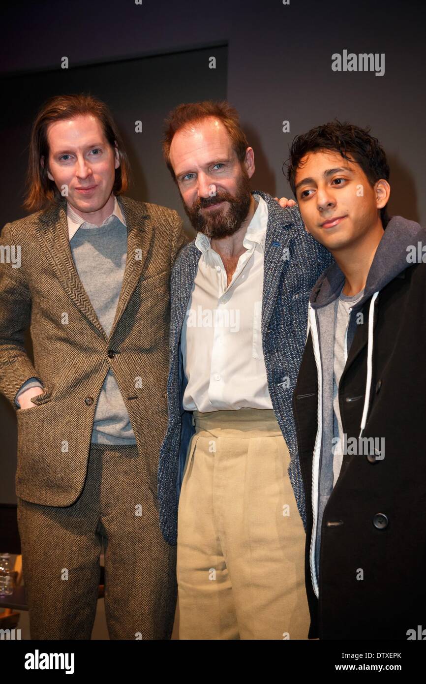 New York, NY, USA. 24th Feb, 2014. Wes Anderson, Ralph Fiennes, Tony ...