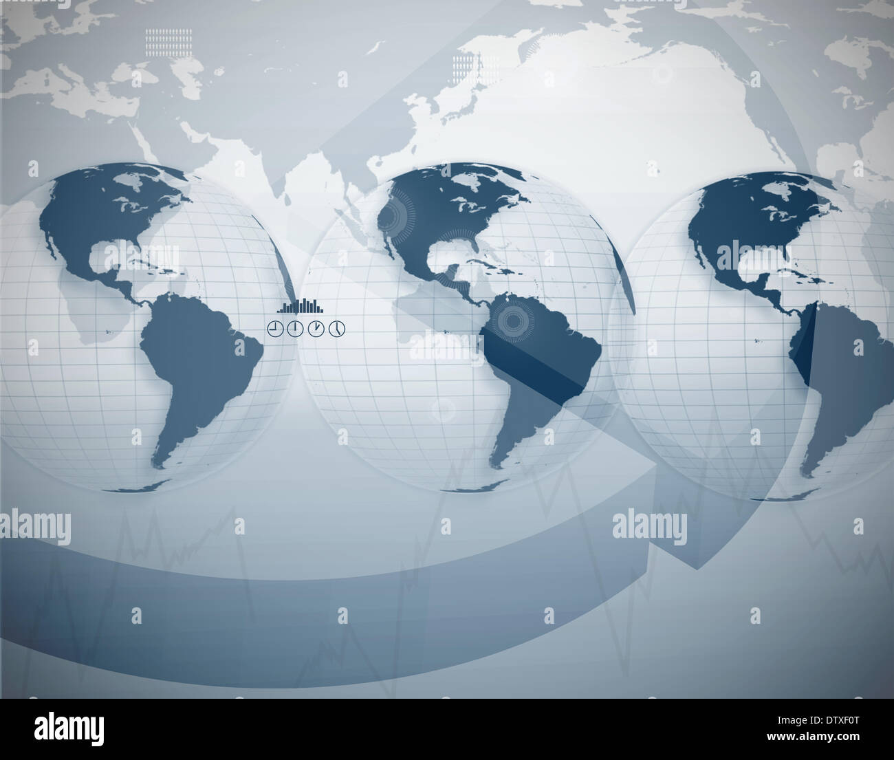 World map interface Stock Photo - Alamy