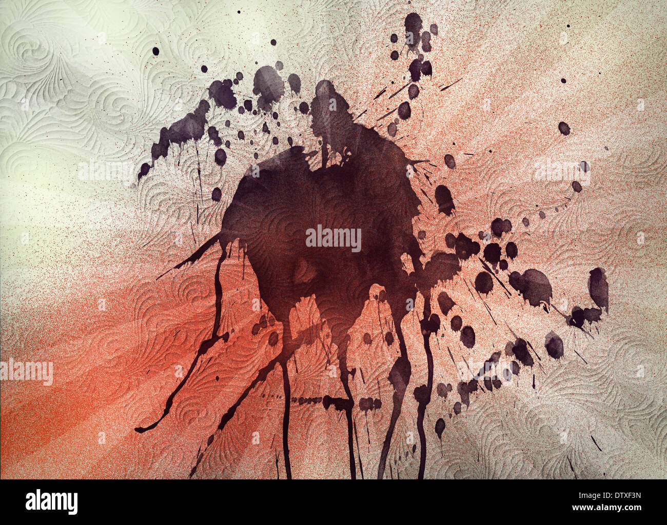 Black paint splash on textured background Stock Photo - Alamy