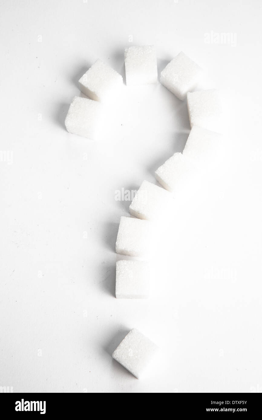 Sugar cubes in shape of question mark Stock Photo - Alamy