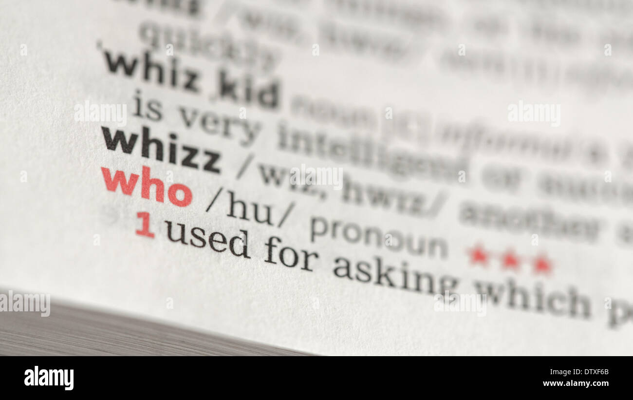 Definition of who Stock Photo - Alamy