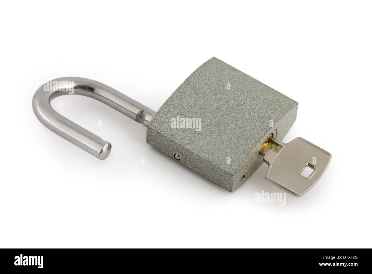 Opened lock and key Stock Photo - Alamy