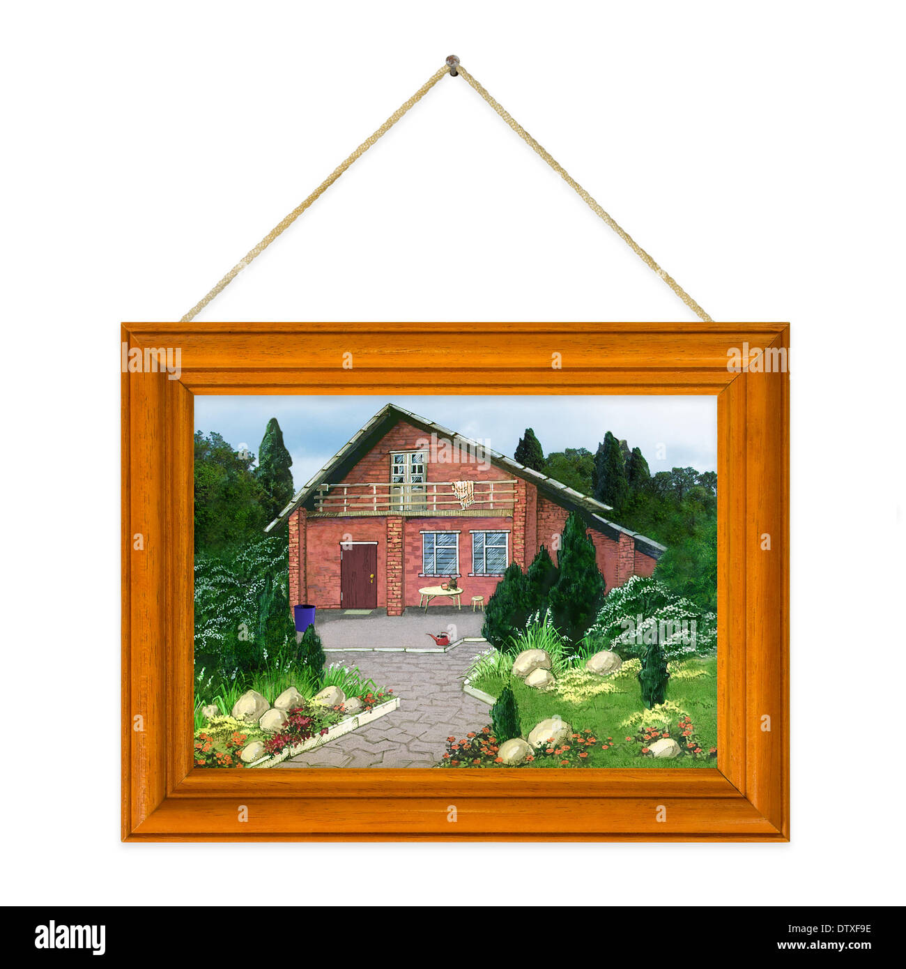 Cottage house in cartoon Cut Out Stock Images & Pictures - Alamy