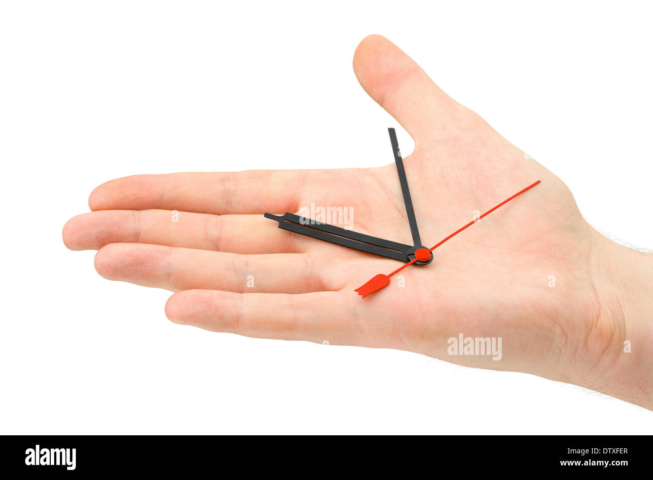 Hand and clock pointers Stock Photo - Alamy