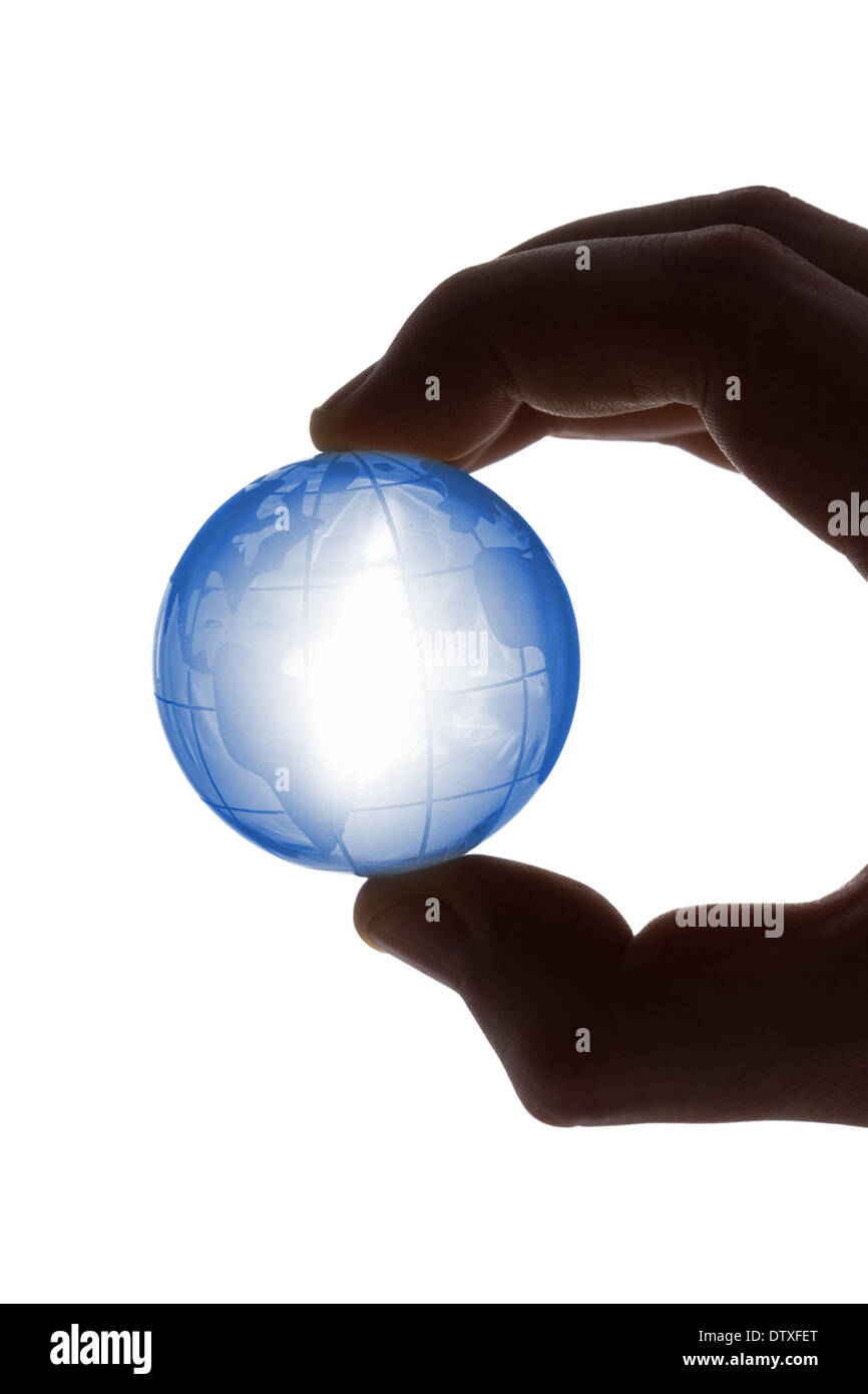 Hands holding earth in space Cut Out Stock Images & Pictures - Alamy