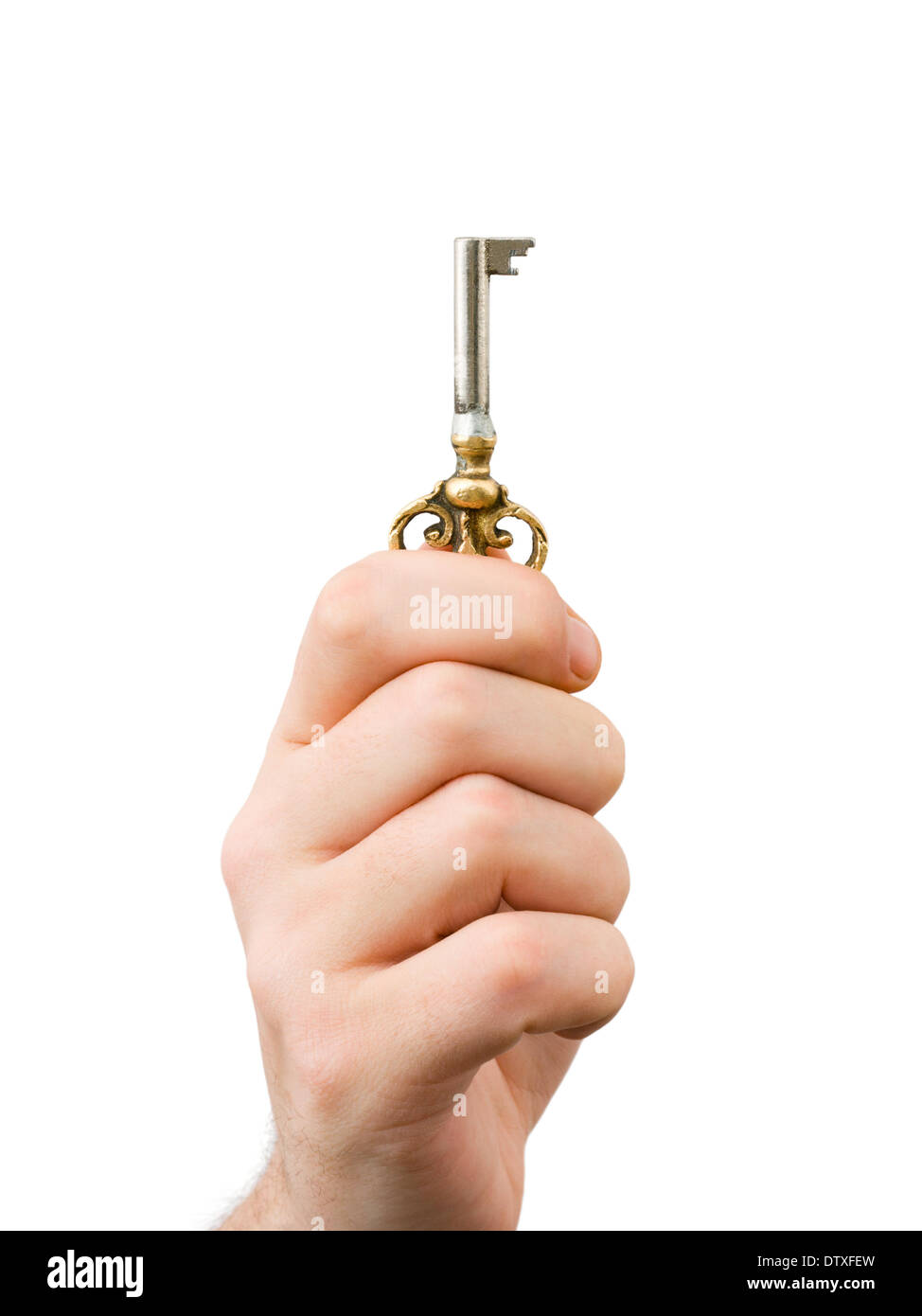 Hand giving retro key Stock Photo - Alamy