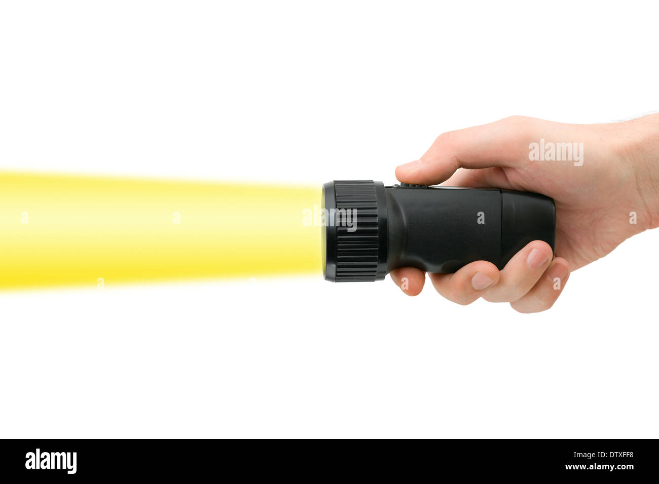 Flashlight in hand Stock Photo - Alamy