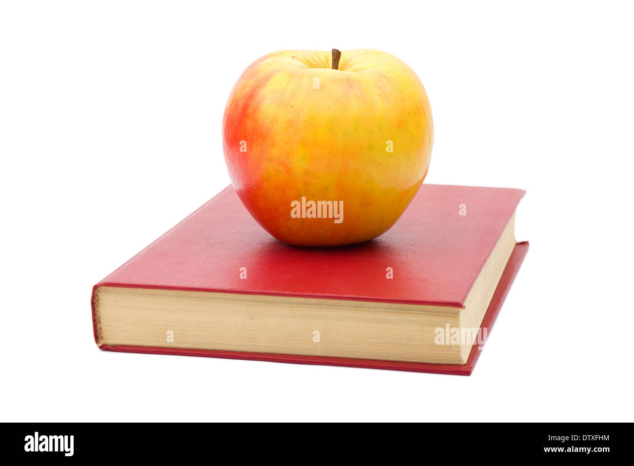 Book and apple Stock Photo - Alamy