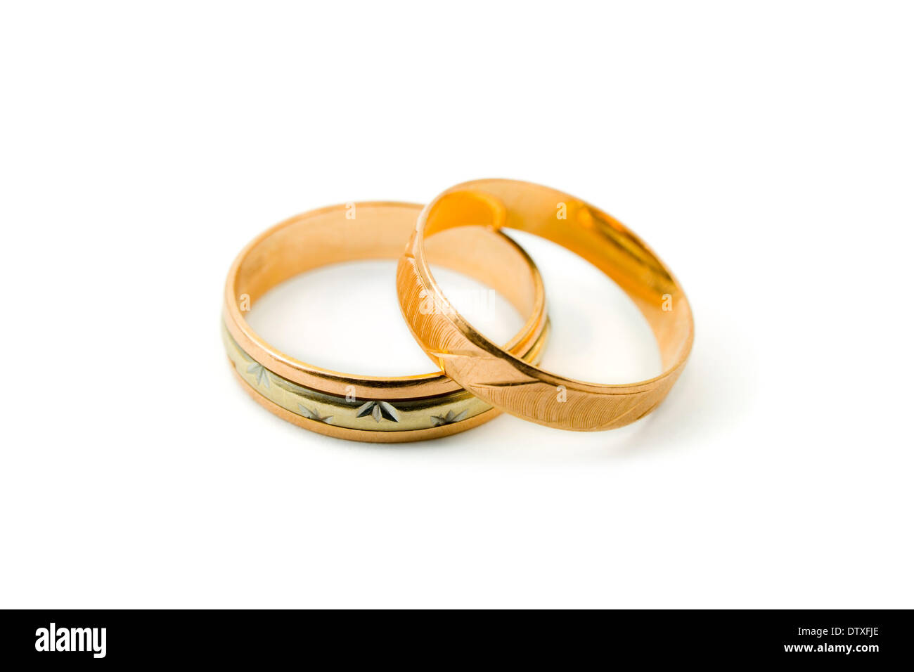 Two gold rings Stock Photo - Alamy