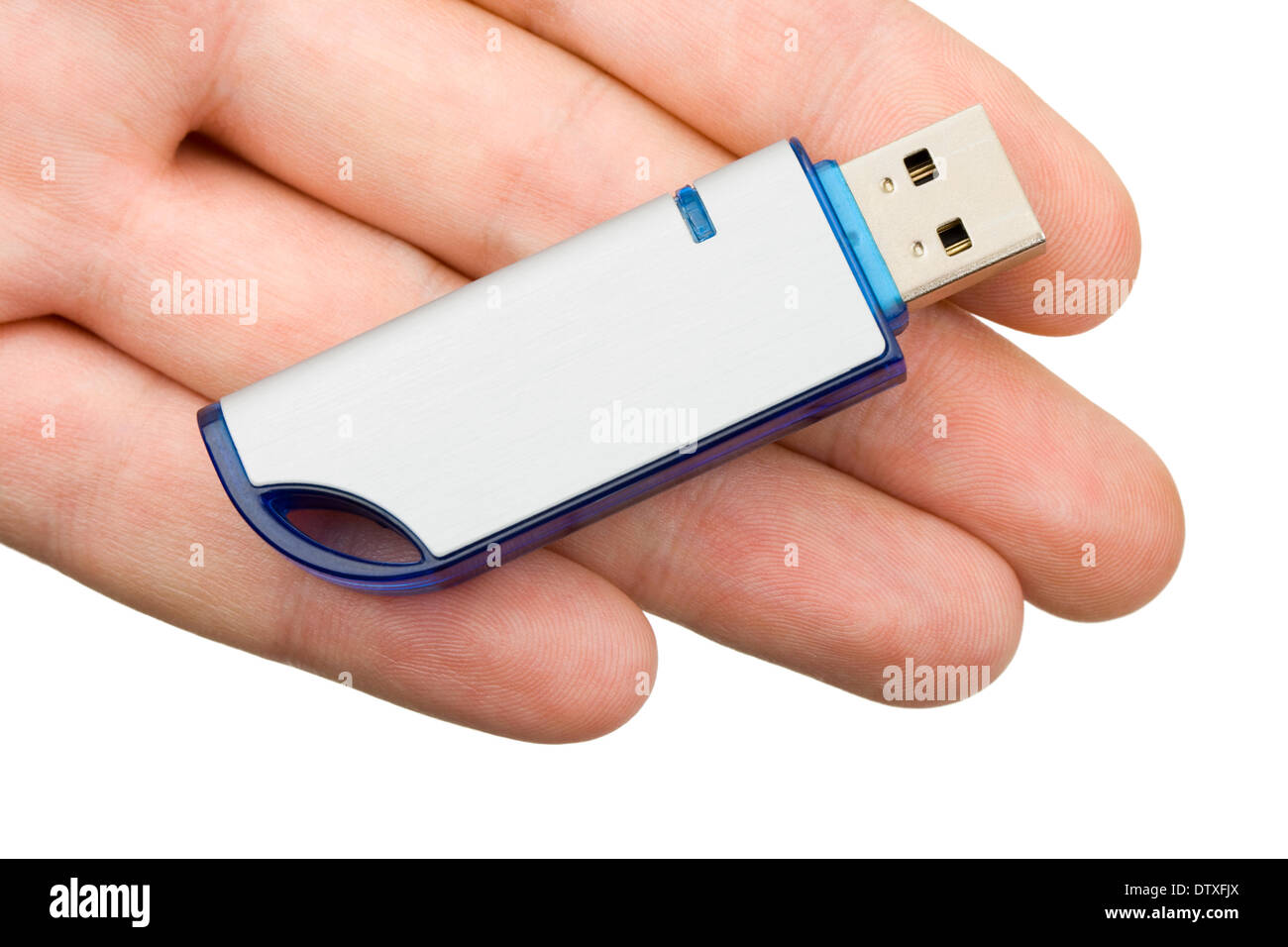 Flash drive in hand Stock Photo - Alamy