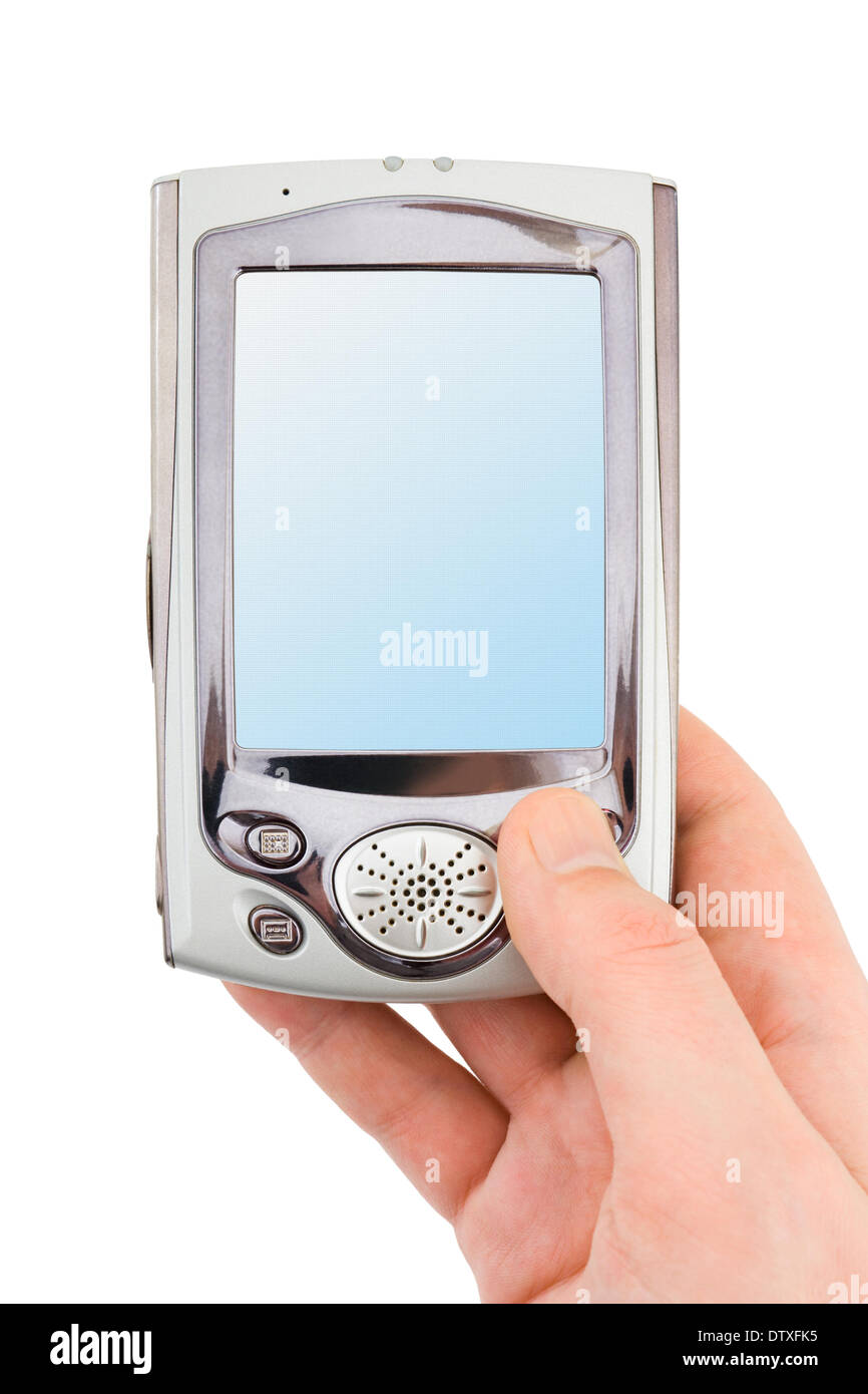 Hand with PDA Stock Photo - Alamy