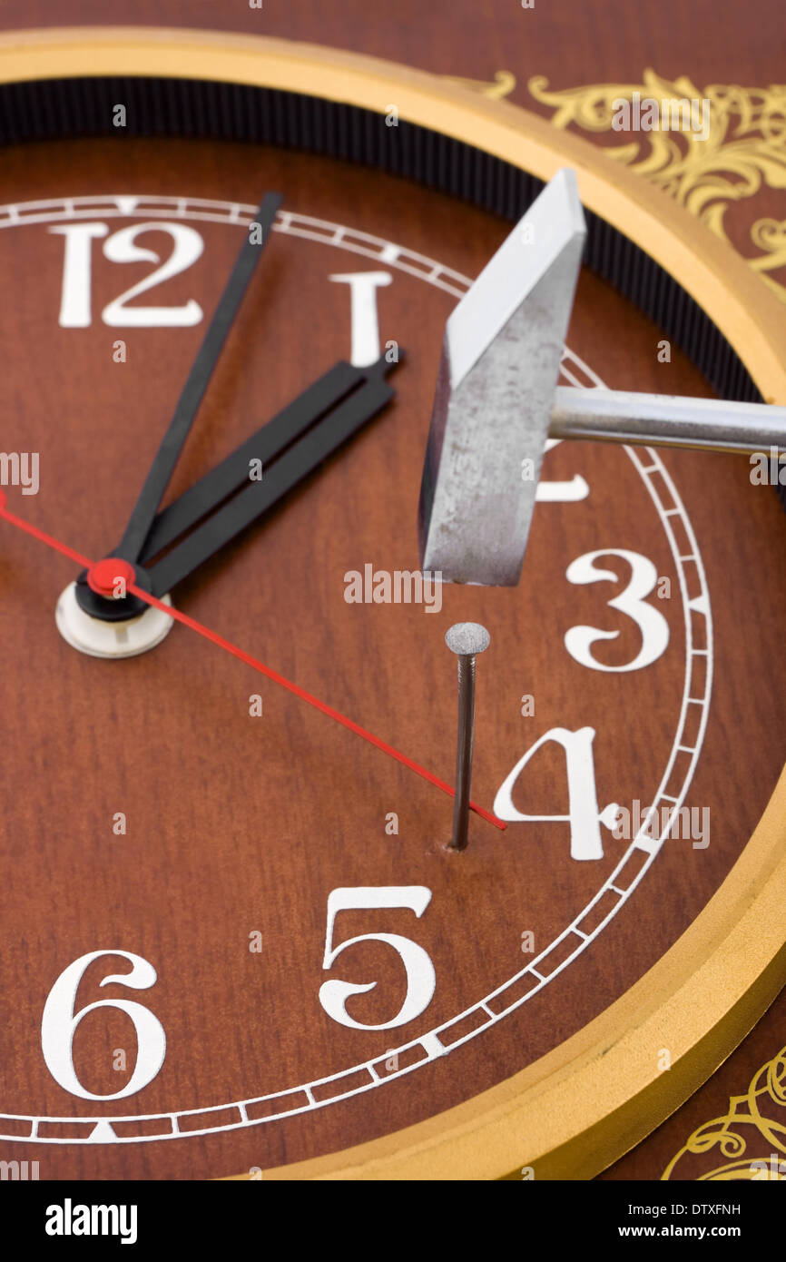 Clock hammer nail hi-res stock photography and images - Alamy
