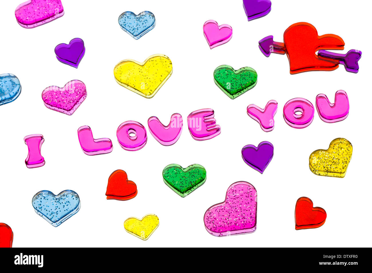Red pink hearts cartoon Cut Out Stock Images & Pictures - Alamy