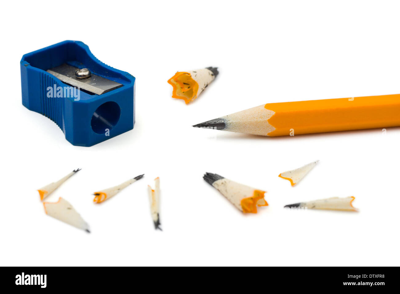 Pencil sharpener and cuttings Stock Photo - Alamy