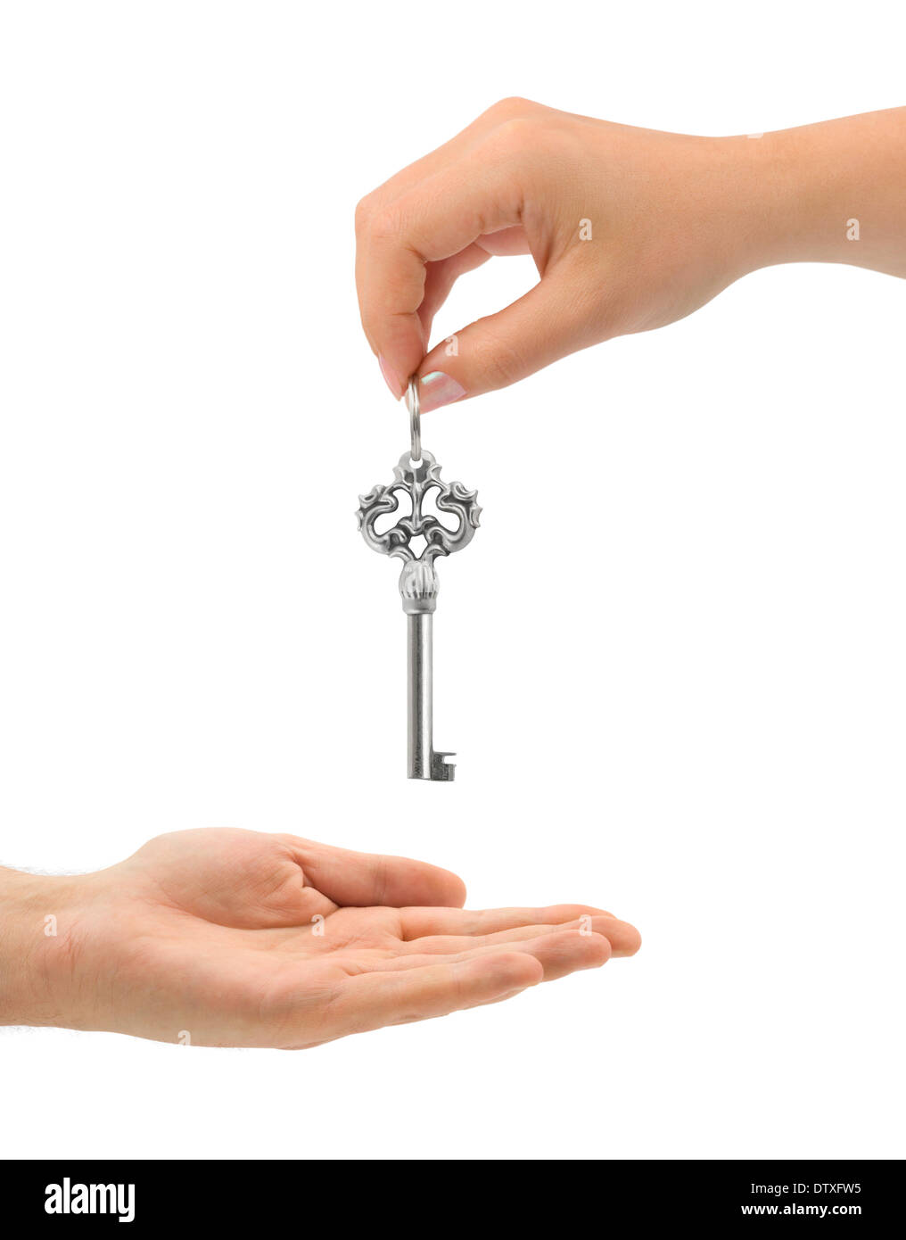Hands and key Stock Photo - Alamy